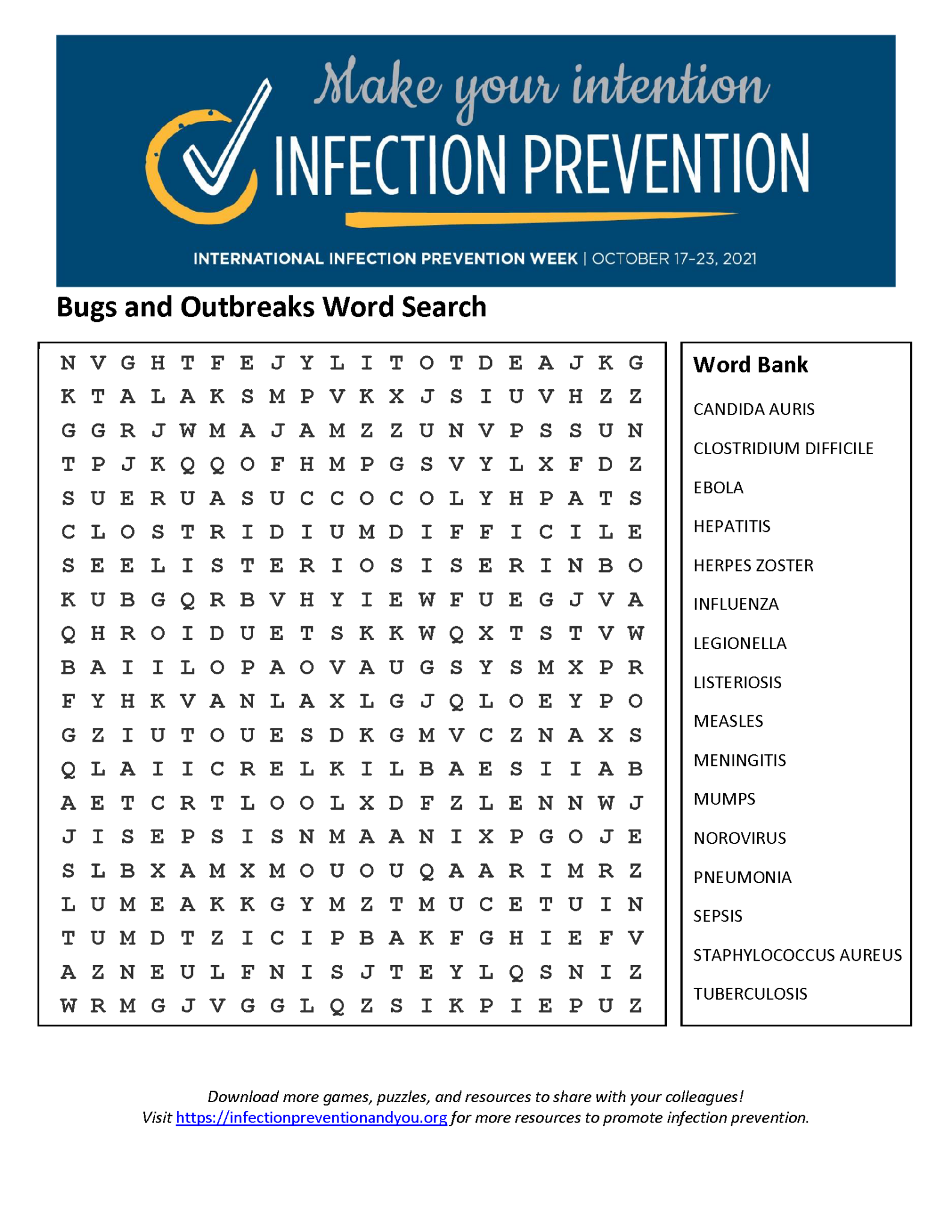 Games and Activities | infectionpreventionandyou.org