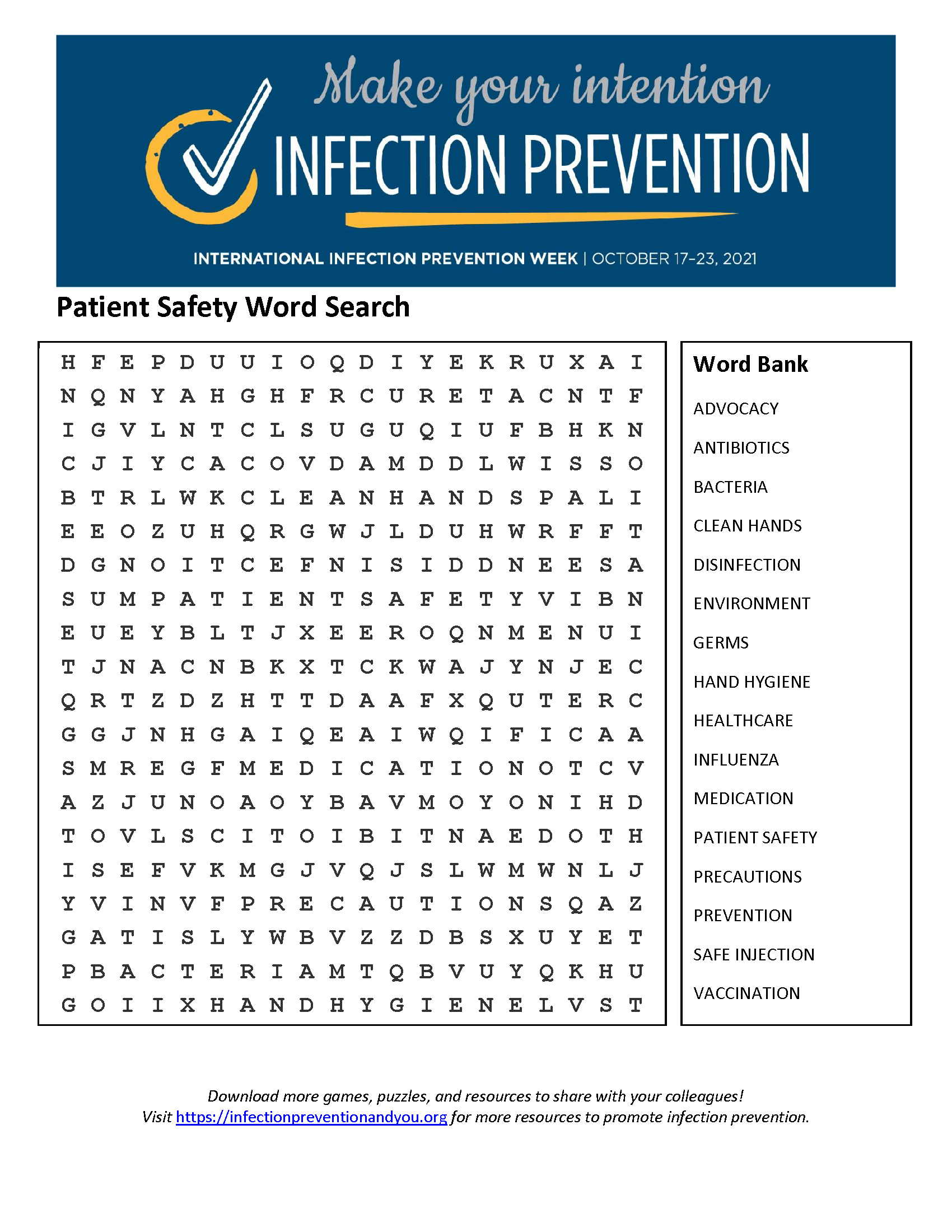 Games and Activities | infectionpreventionandyou.org